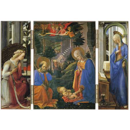 Triptych of Nativity with The Annunciation (Fra Filipo Lippi ...