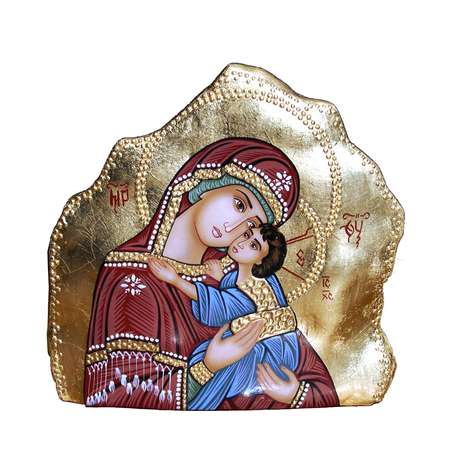 Stone icon of the Virgin Mother of Eleousa - Religious icons