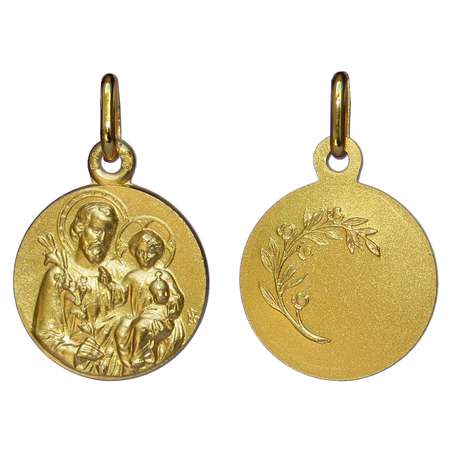 Medals : Saint Joseph gold medal - 16 mm (Réf. MED3423)